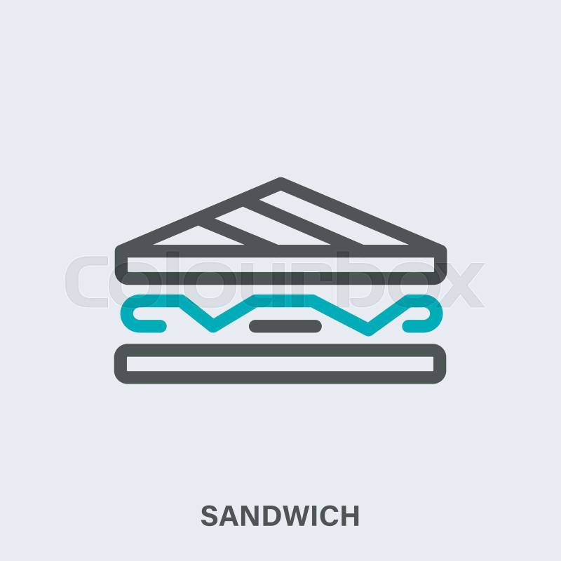 Sandwich linear vector icon on light background. Isolated ou | Colourbox